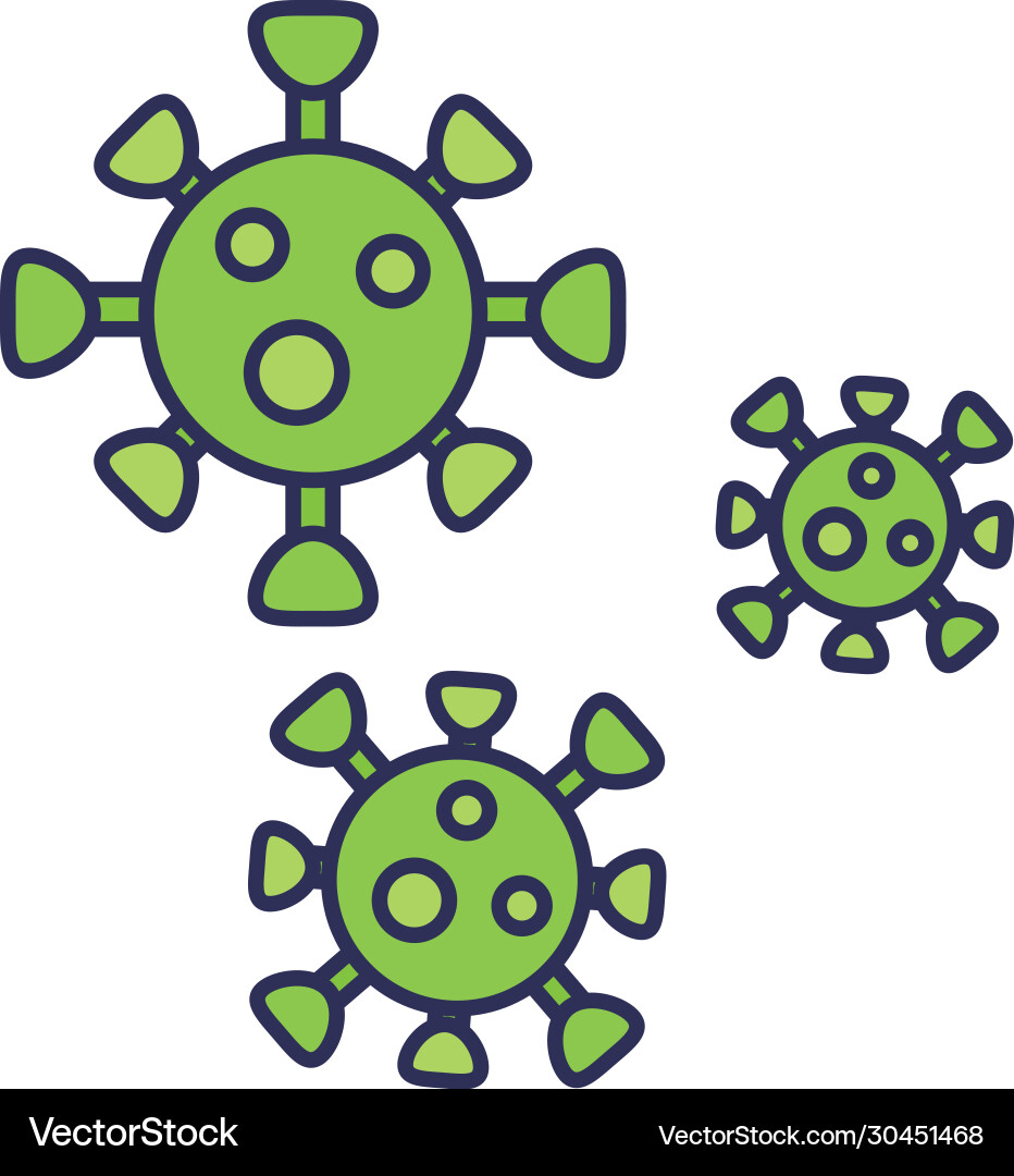 Virion coronavirus line and fill style icon Vector Image
