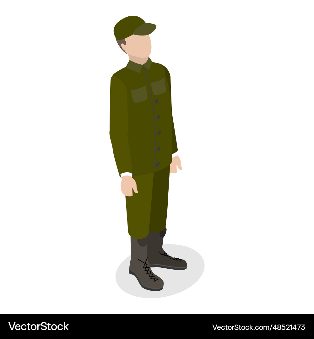 3d isometric flat set of soldiers Royalty Free Vector Image
