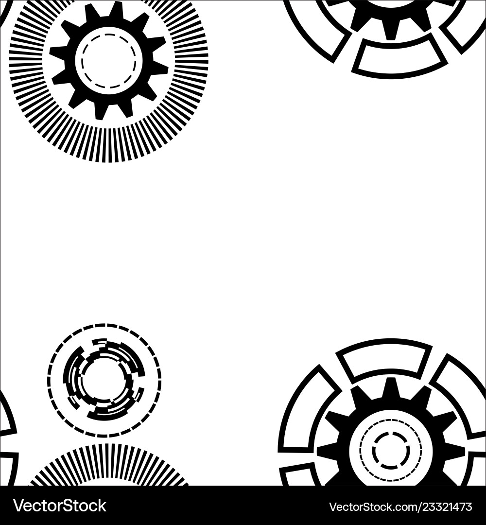 Abstract geometric gear cogwheel circles lines Vector Image