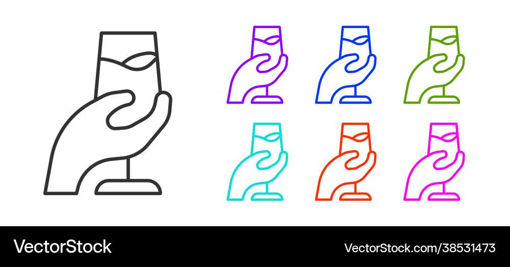Black line wine tasting degustation icon isolated Vector Image