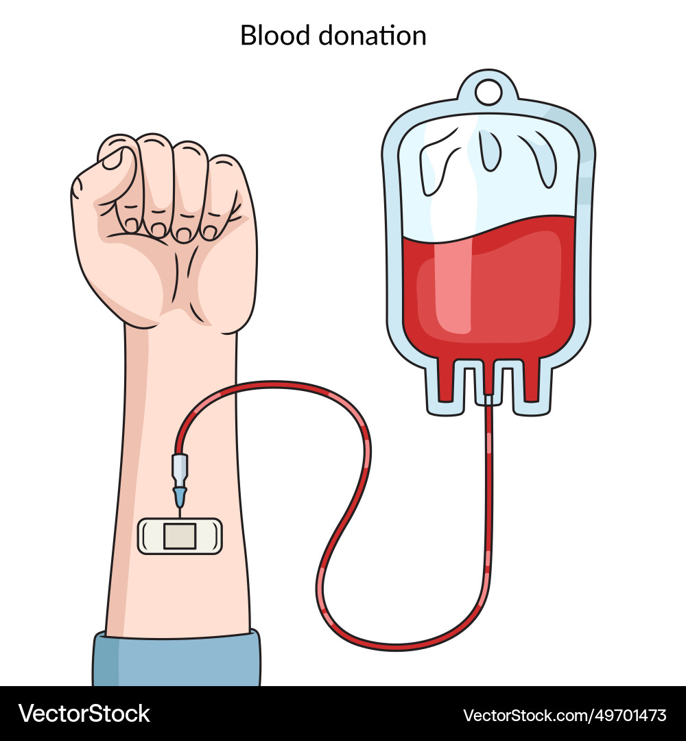 Blood donation pop art hand drawn Royalty Free Vector Image