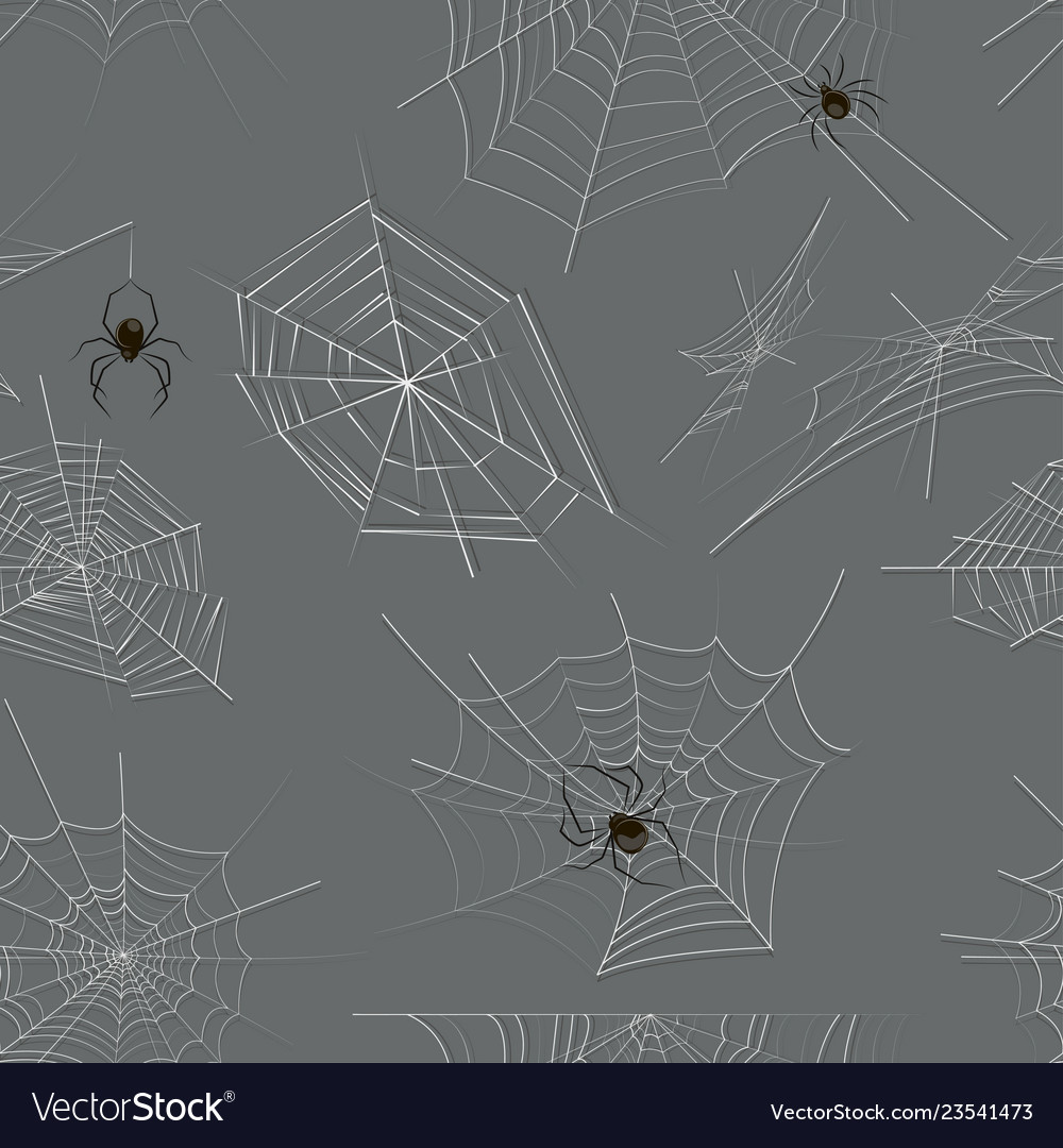Collection of spiders and webs pattern Royalty Free Vector