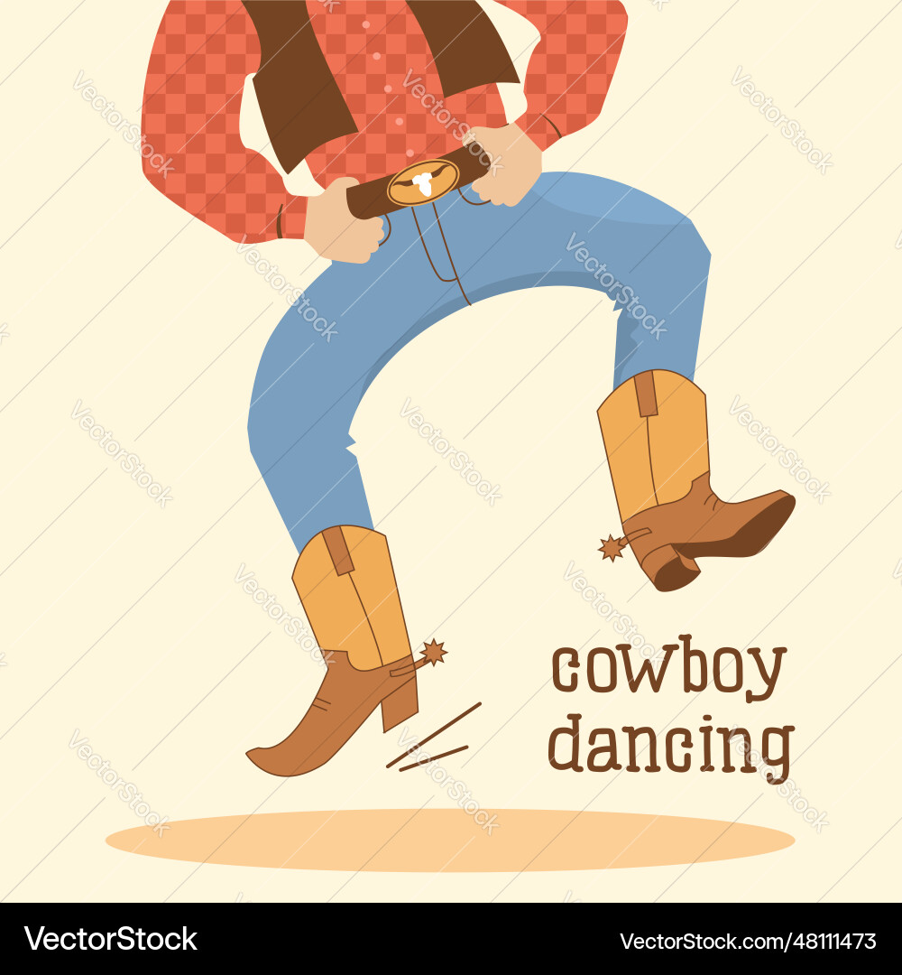 Cowboy dancing country american Royalty Free Vector Image