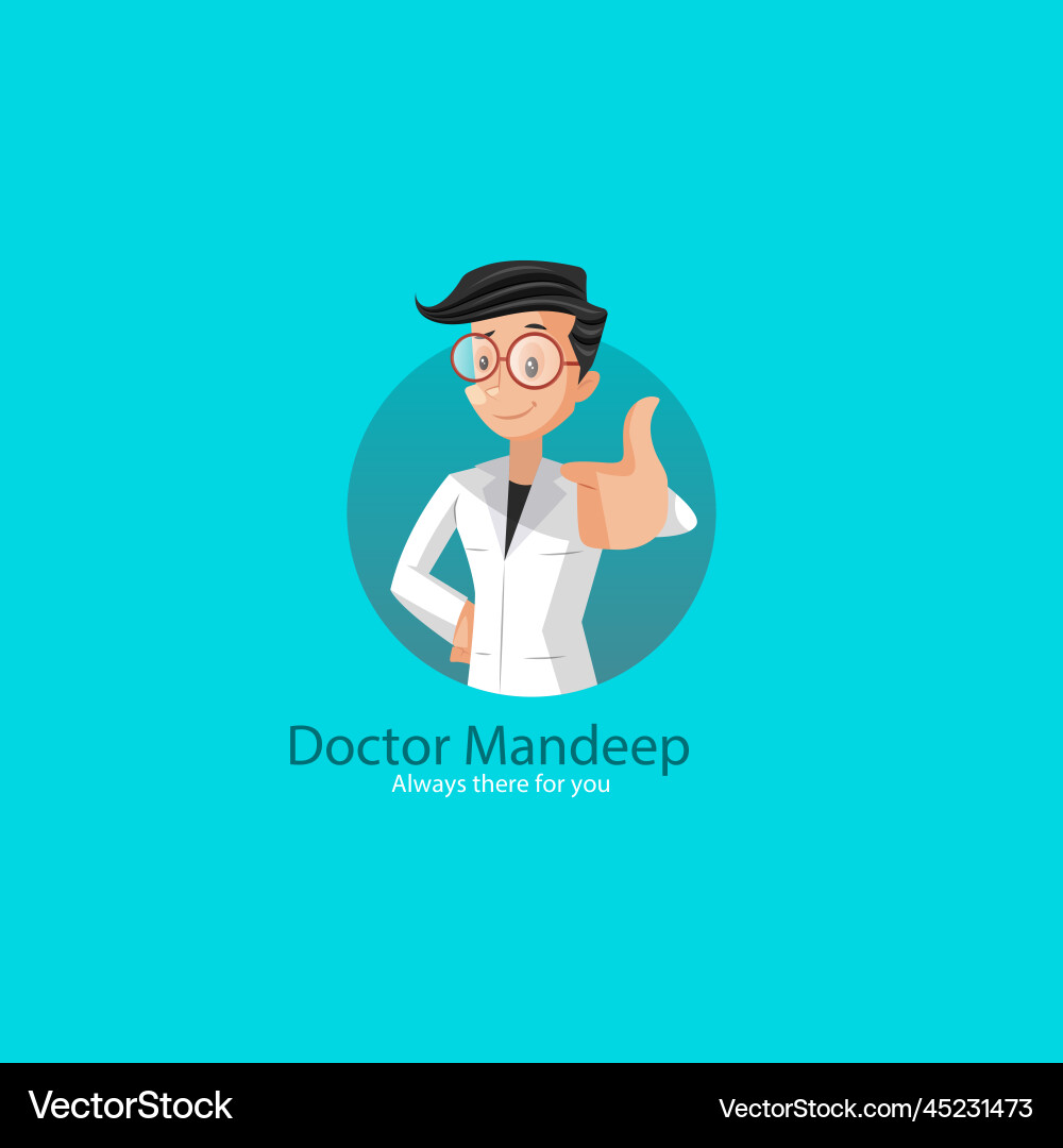 Doctor mandeep mascot logo Royalty Free Vector Image