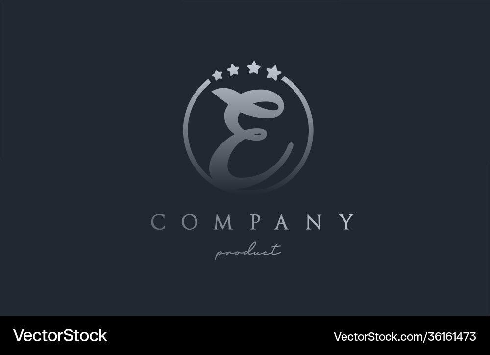 E blue grey alphabet letter logo for corporate Vector Image