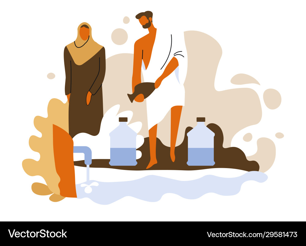 Hajj ritual isolated icon muslim man performs Vector Image
