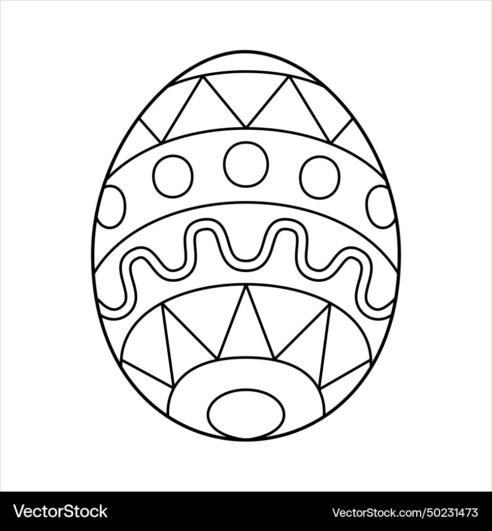 Hand drawn easter egg coloring book page Vector Image