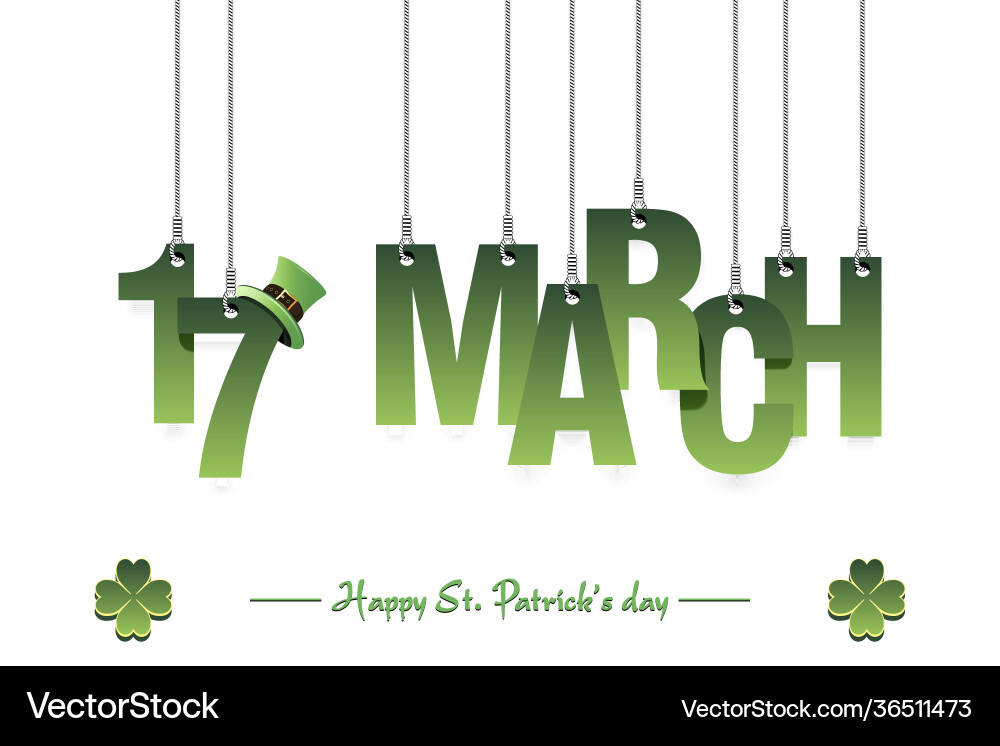 Happy st patricks day 17 march Royalty Free Vector Image