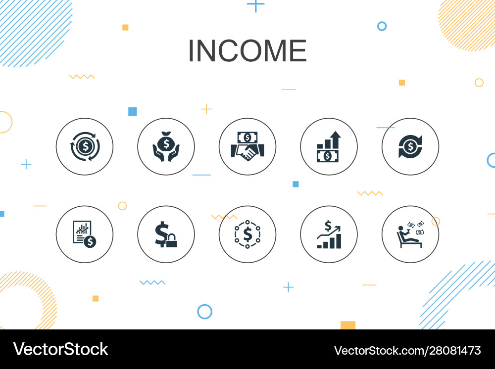 Income trendy infographic template thin line Vector Image