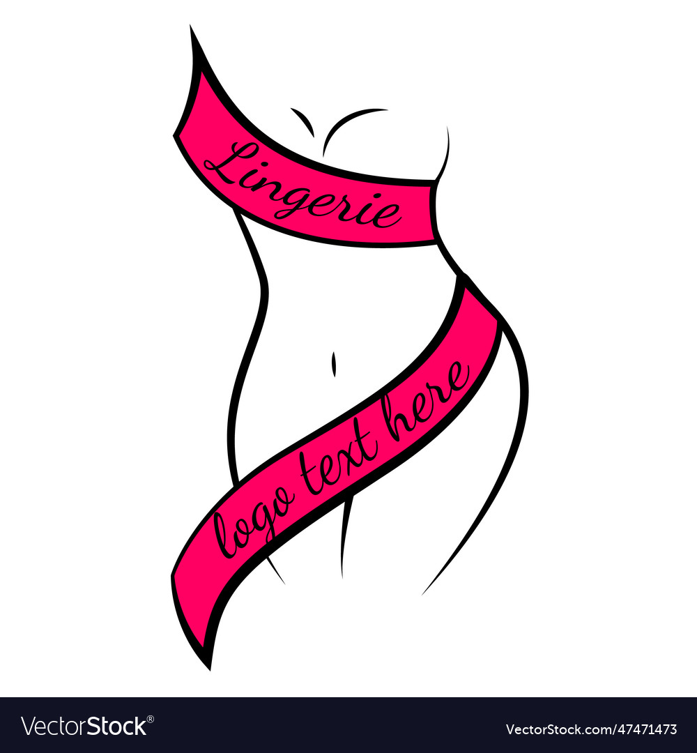 Lingerie shop logo isolated sexy pink logotype Vector Image