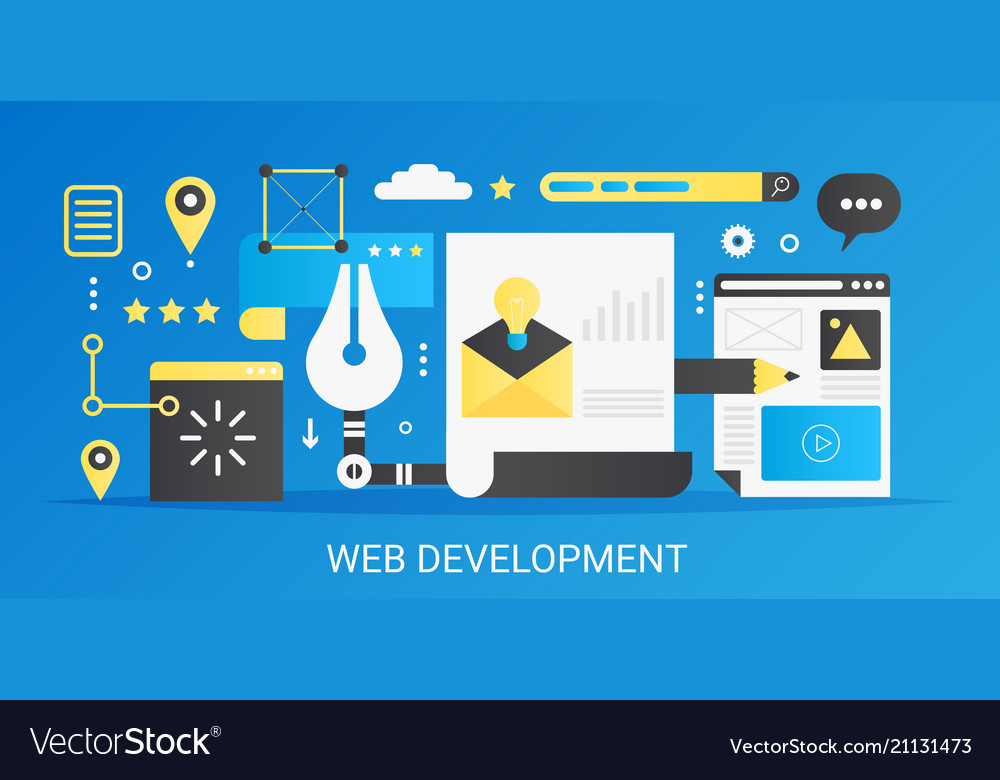 Modern flat gradient web development Royalty Free Vector