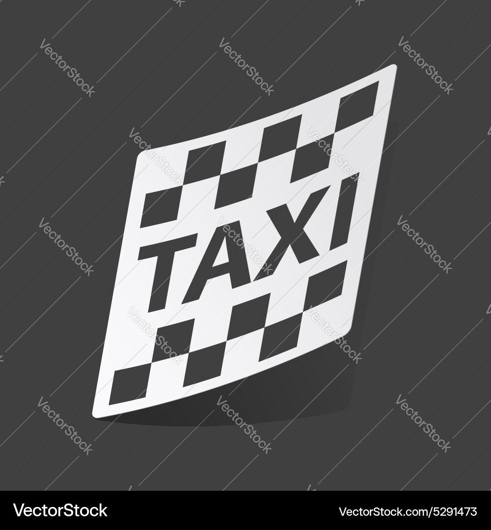 Monochrome taxi sticker Royalty Free Vector Image