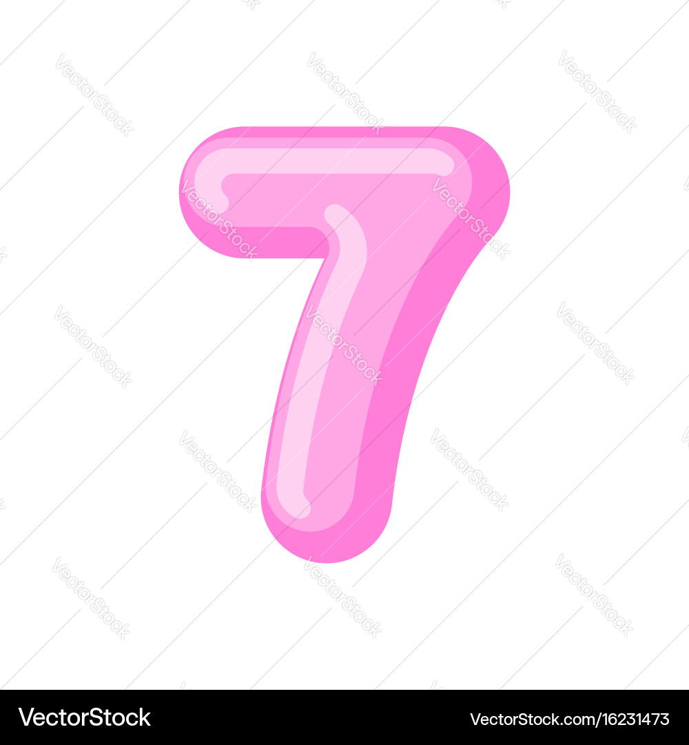 Number 7 candy font caramel alphabet seven Vector Image