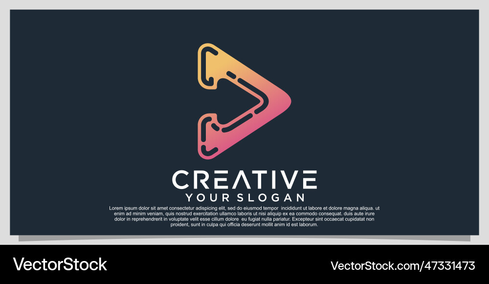 Play colorful logo gradient colorful logo design Vector Image