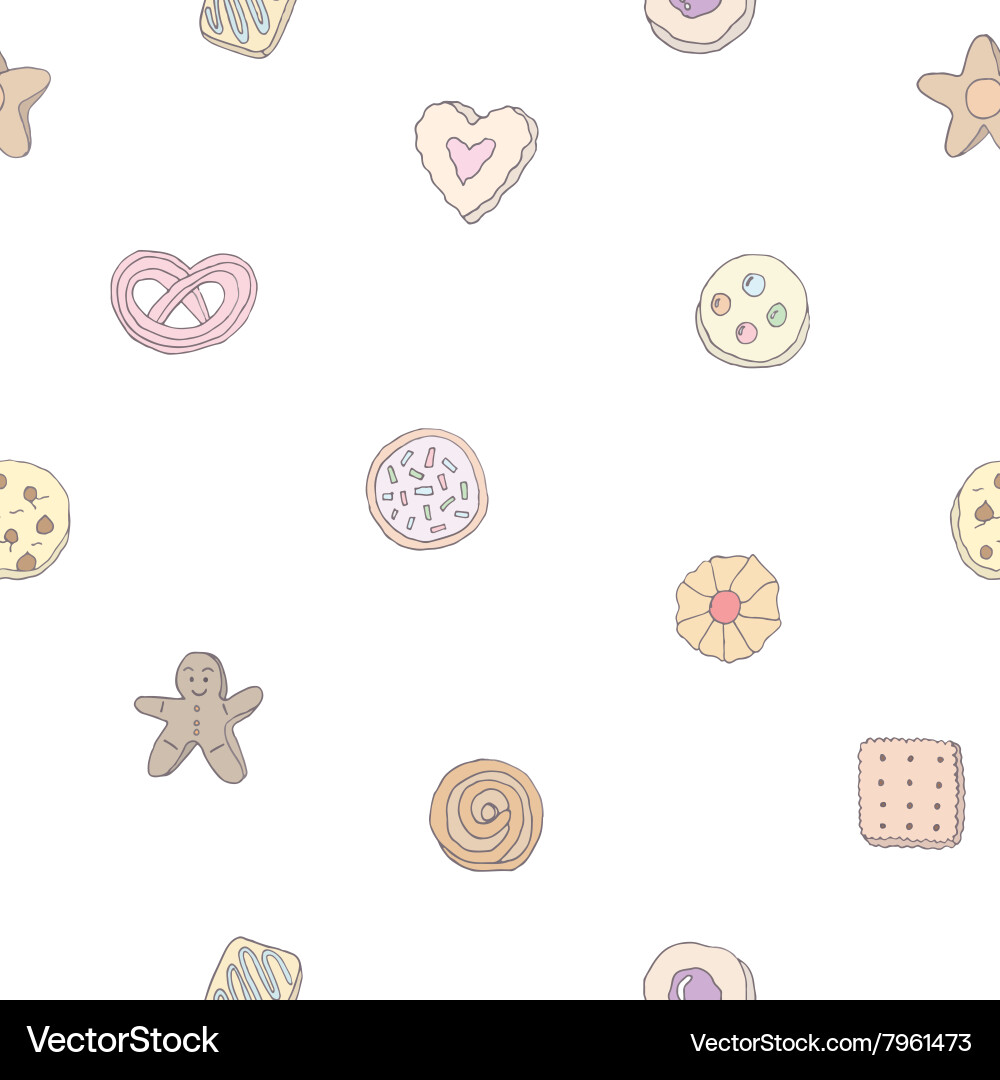Seamless pattern of fancy cookies Royalty Free Vector Image