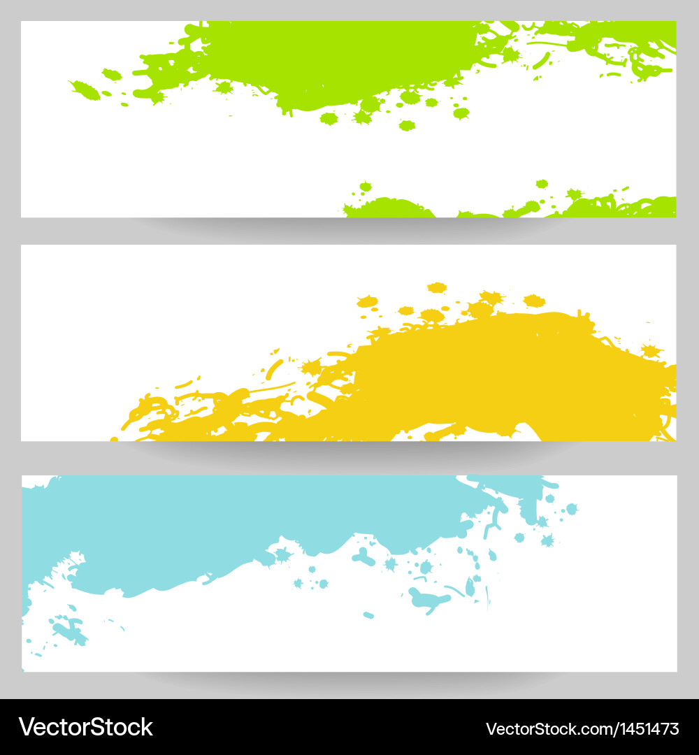 Set of banners with paint splash Royalty Free Vector Image