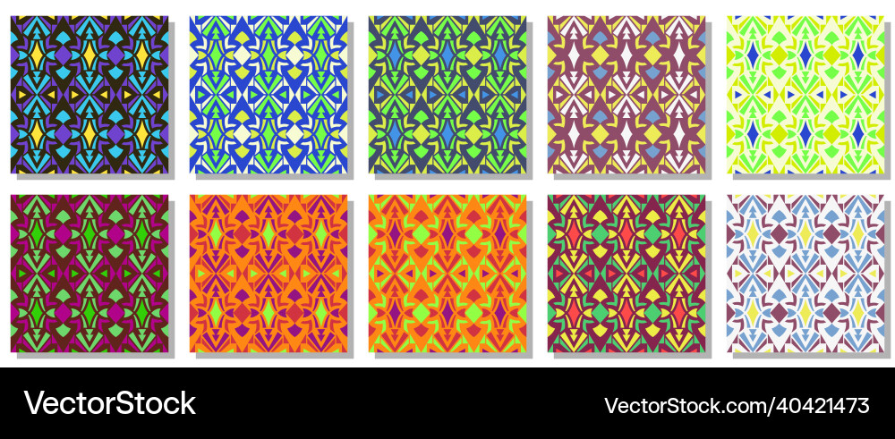Set of ethnic patterns tribal prints Royalty Free Vector