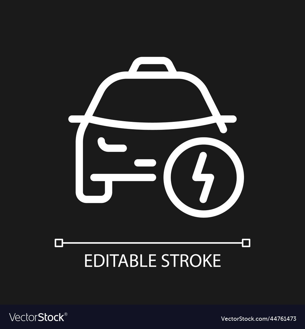Taxi and lightning pixel perfect white linear ui Vector Image Taxi and lightning pixel perfect white linear ui Vector Image