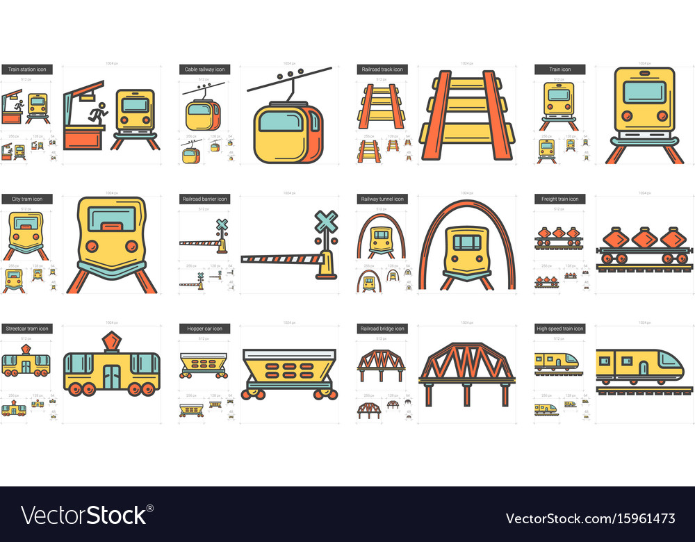 Transportation line icon set Royalty Free Vector Image