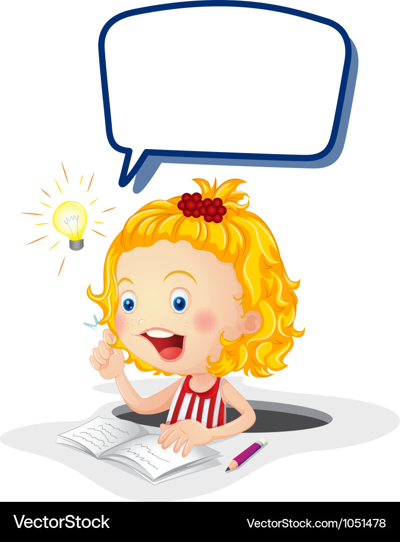 A girl and call out Royalty Free Vector Image - VectorStock