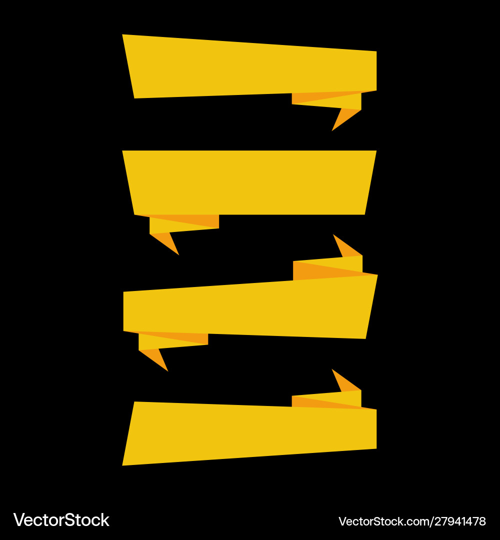Blank yellow banners badges for labels collection Vector Image