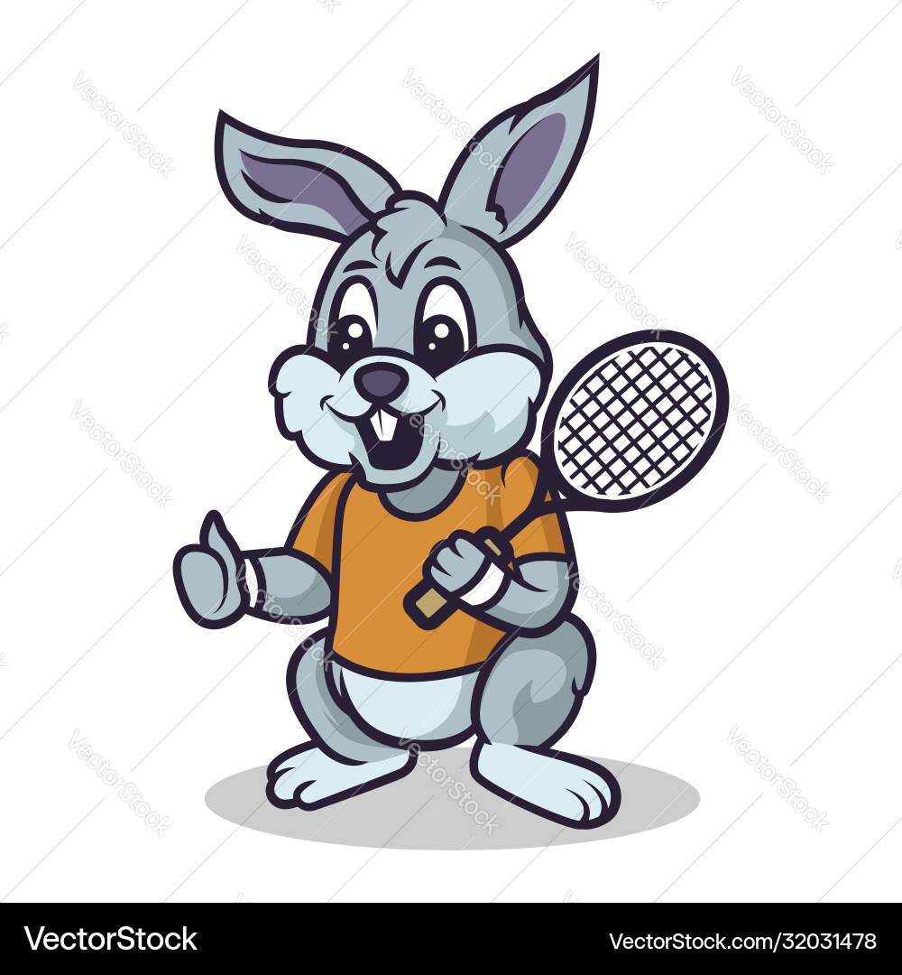 Cute bunny mascot sport related design Royalty Free Vector
