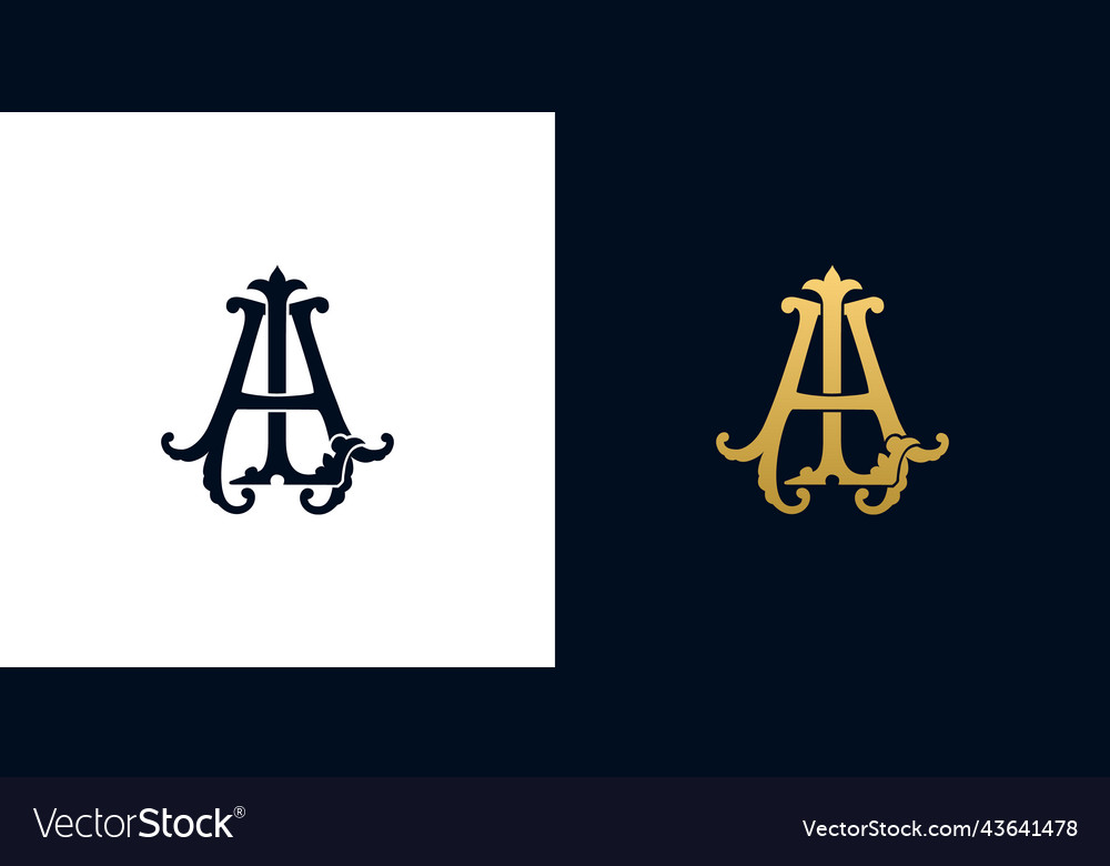 Decorative vintage initial letters la monogram Vector Image Decorative vintage initial letters la monogram Vector Image