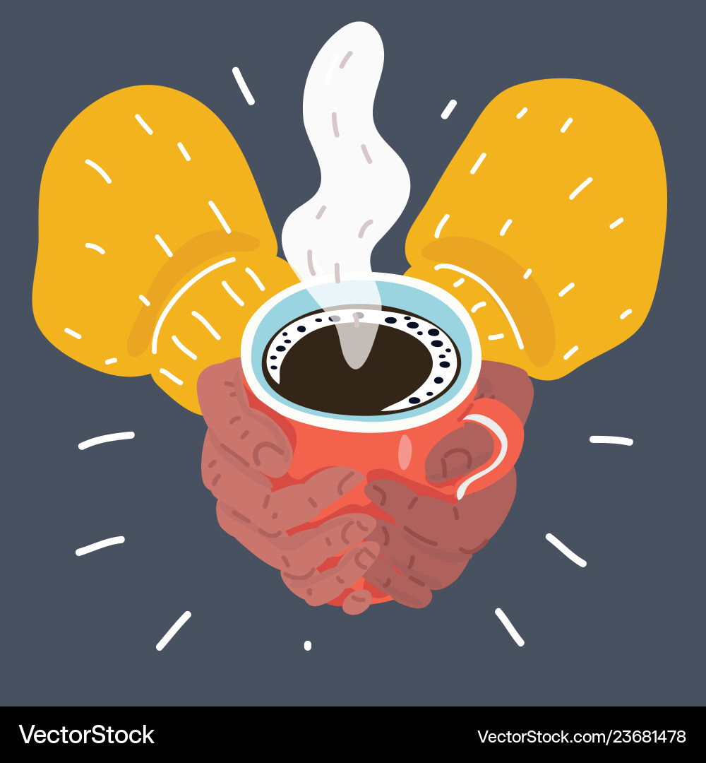 Hands holding a cup of coffee Royalty Free Vector Image