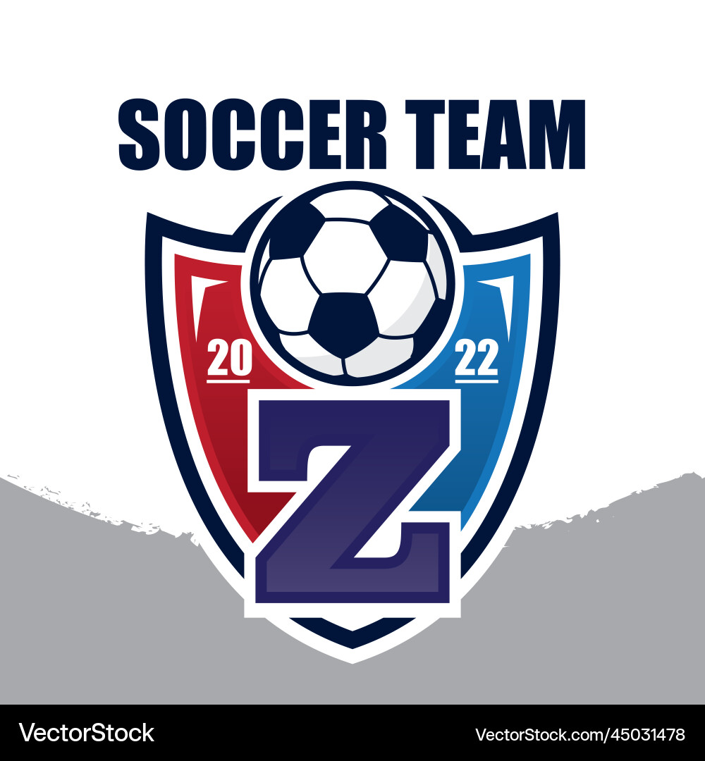 Letter z soccer team logo design template Vector Image