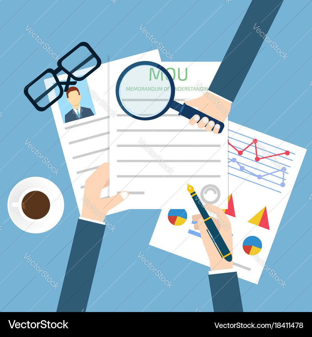 Memorandum of understanding mou Royalty Free Vector Image