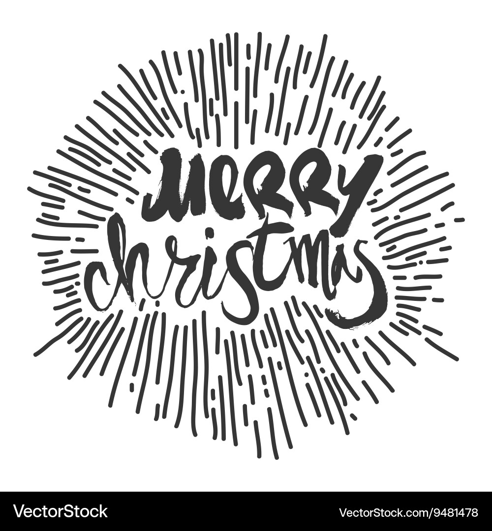 Merry christmas calligraphy handwritten modern Vector Image