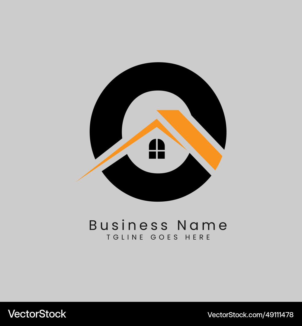 O letter real estate logo Royalty Free Vector Image