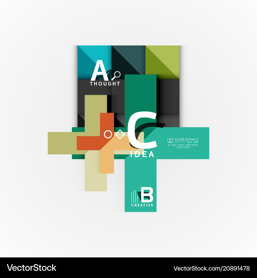 Paper infographic banner template with a b c Vector Image