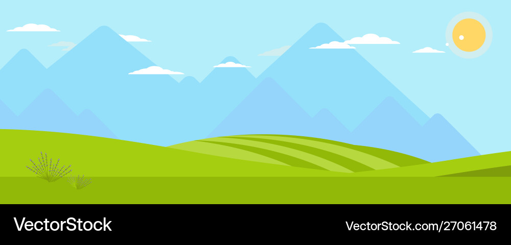 Picturesque panoramic landscape color Royalty Free Vector