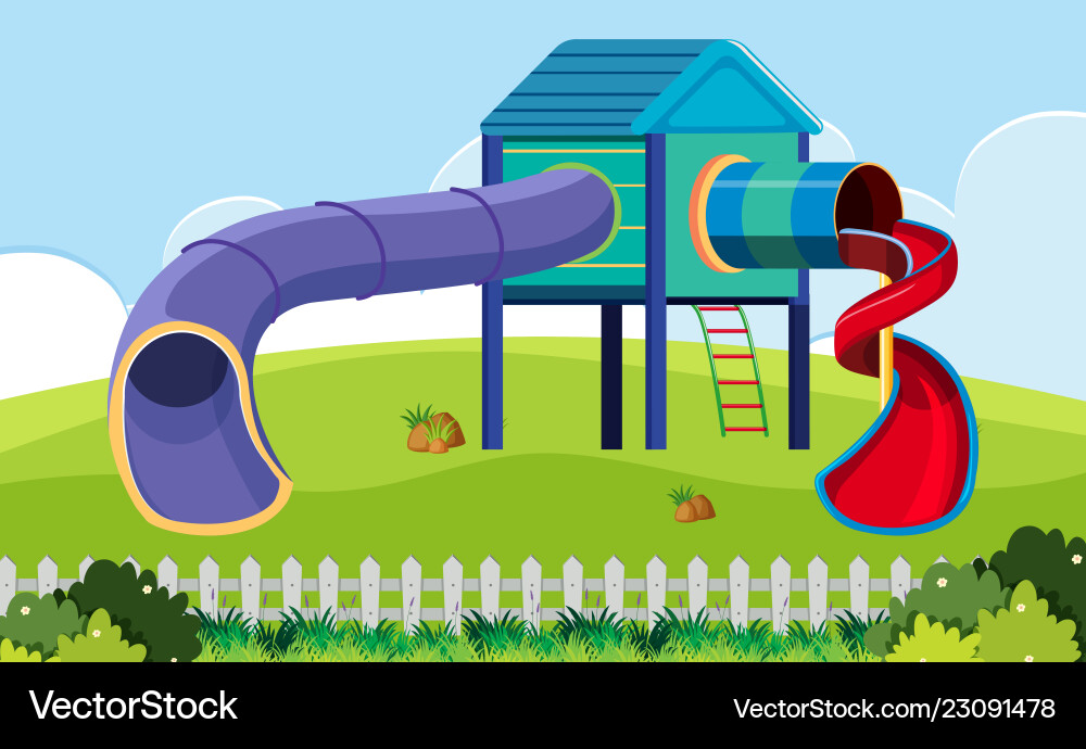 Playhouse at the playground Royalty Free Vector Image