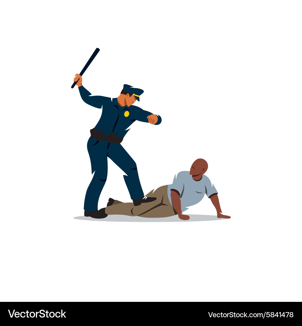 Police violence on black offender Royalty Free Vector Image