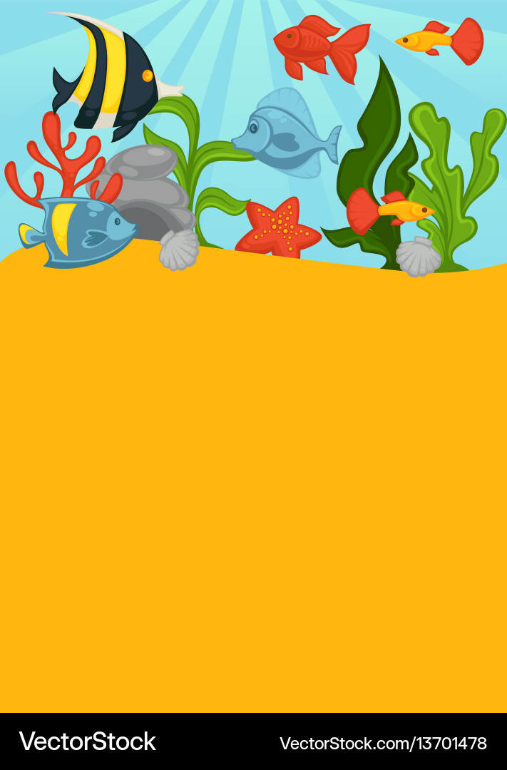Sea bottom with big layer of greend sharp coral Vector Image