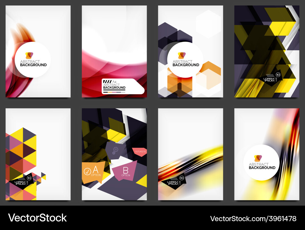 Set of modern flyers brochures Royalty Free Vector Image