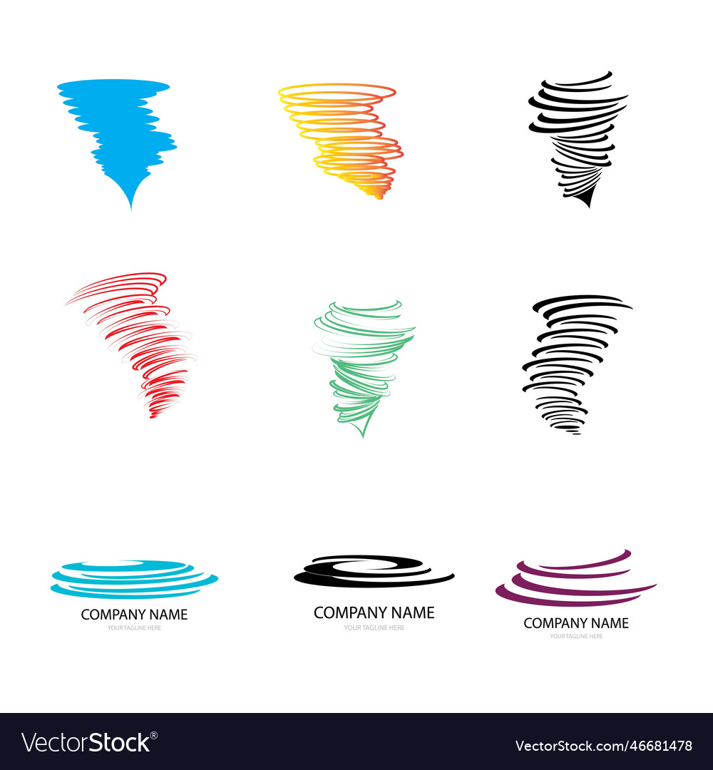 Set of tornado logo Royalty Free Vector Image - VectorStock