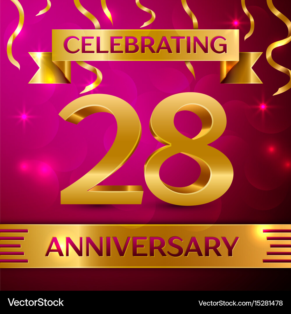 Twenty eight years anniversary celebration design Vector Image