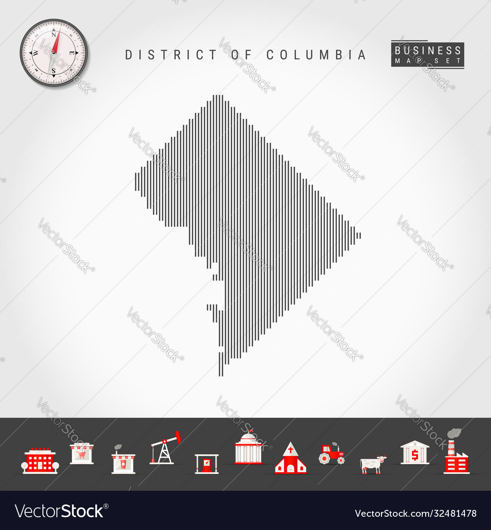 Vertical lines pattern map district Royalty Free Vector