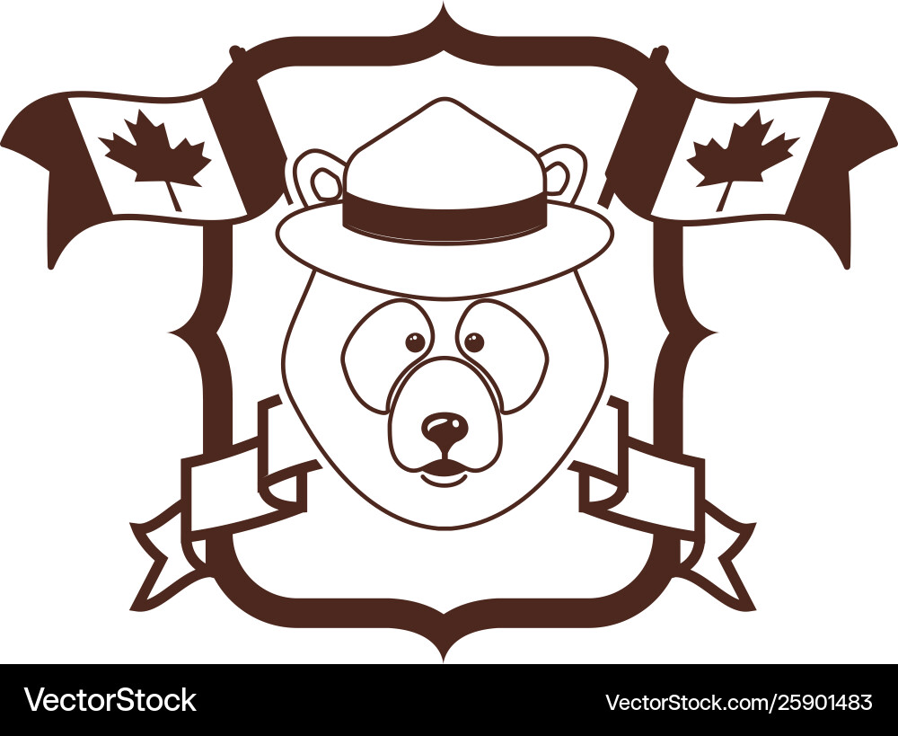 Bear forest animal canada design Royalty Free Vector Image