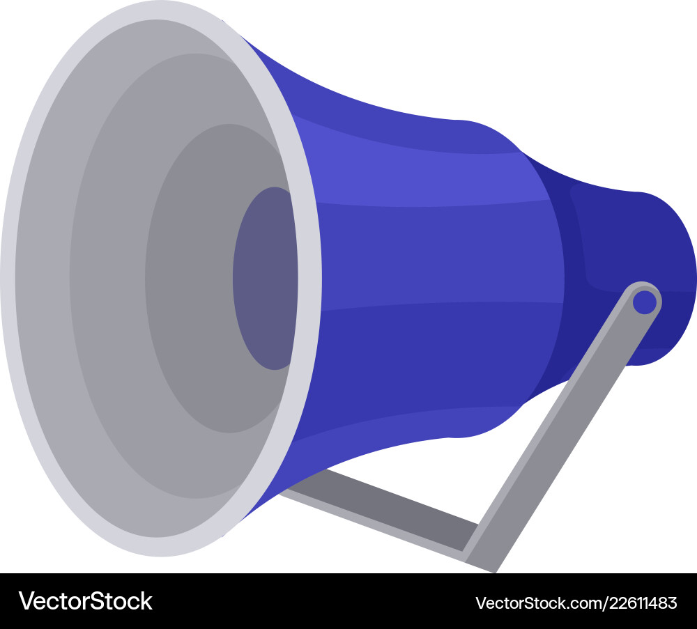 Blue metal megaphone loud-speaker device Vector Image