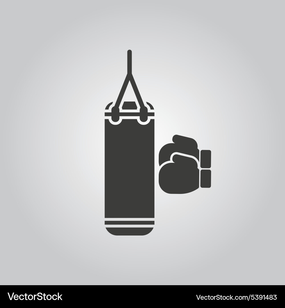 Boxing icon sport symbol flat Royalty Free Vector Image