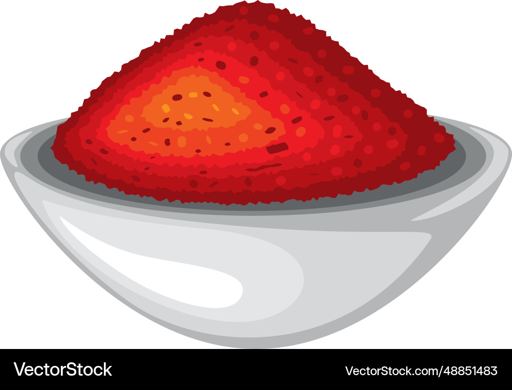 Chili pepper powder in bowl Royalty Free Vector Image
