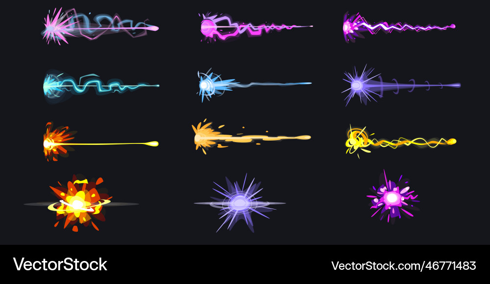 Colorful beams or energy blasts Royalty Free Vector Image