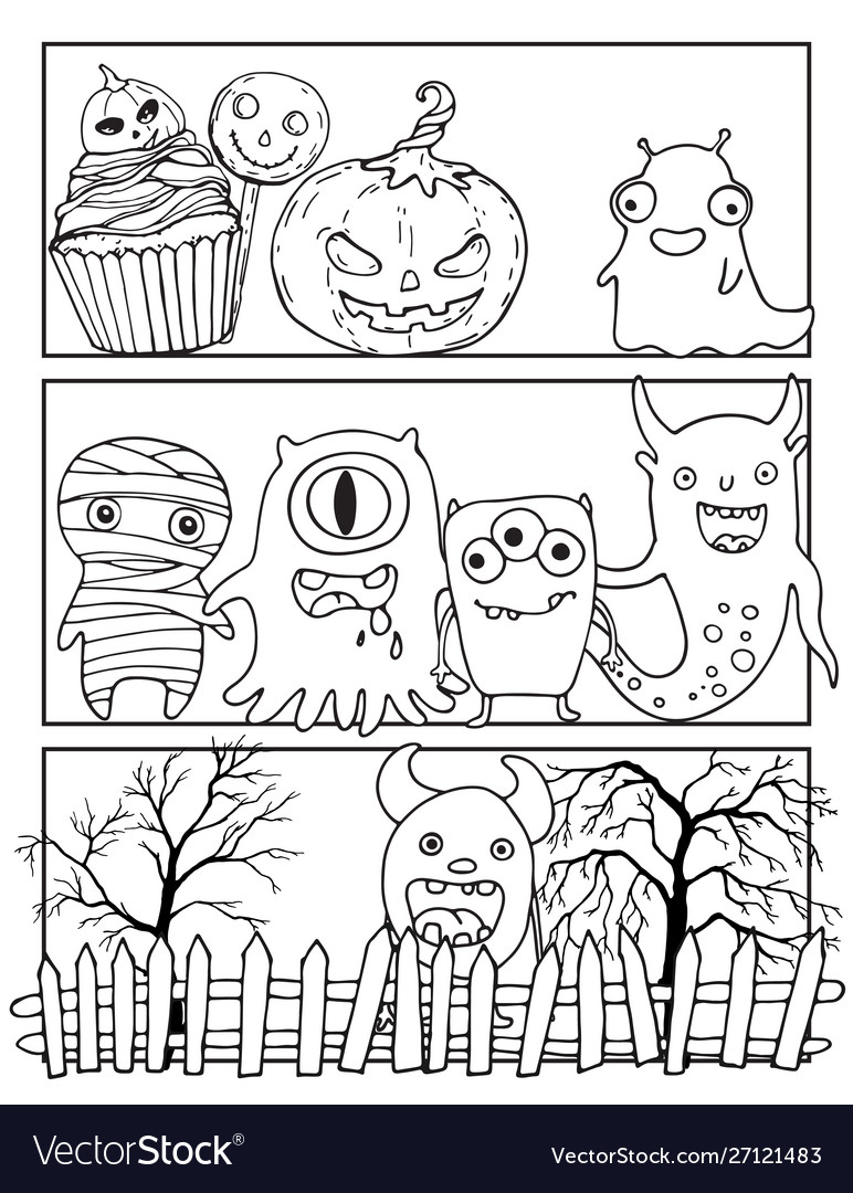 Comic blank layout template halloween background Vector Image