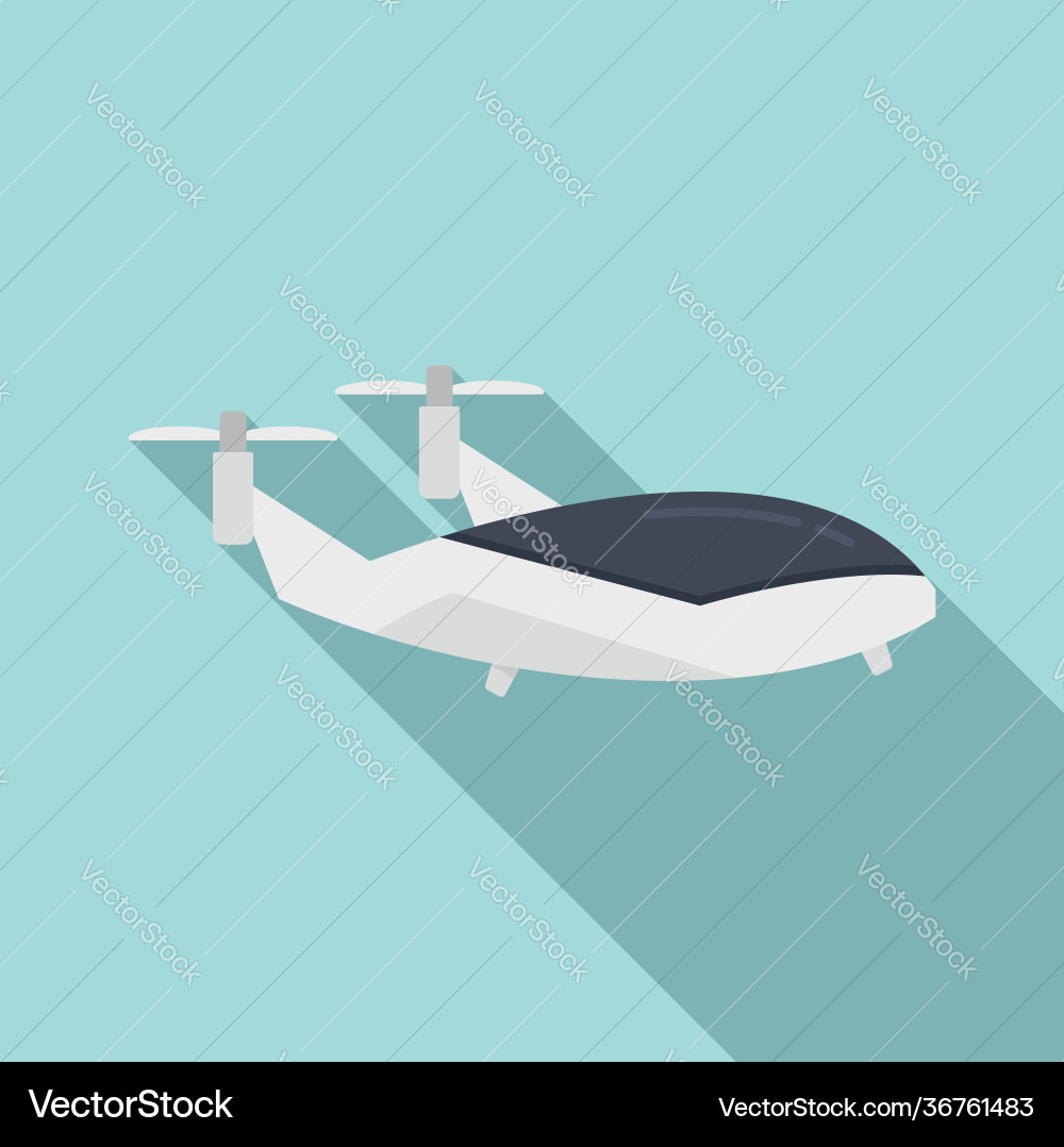 Flying unmanned taxi icon flat style Royalty Free Vector