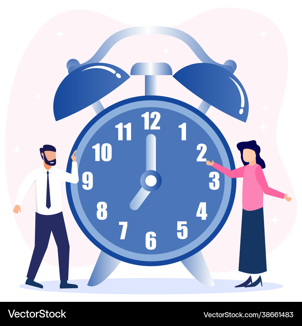 Graphic cartoon character time management Vector Image
