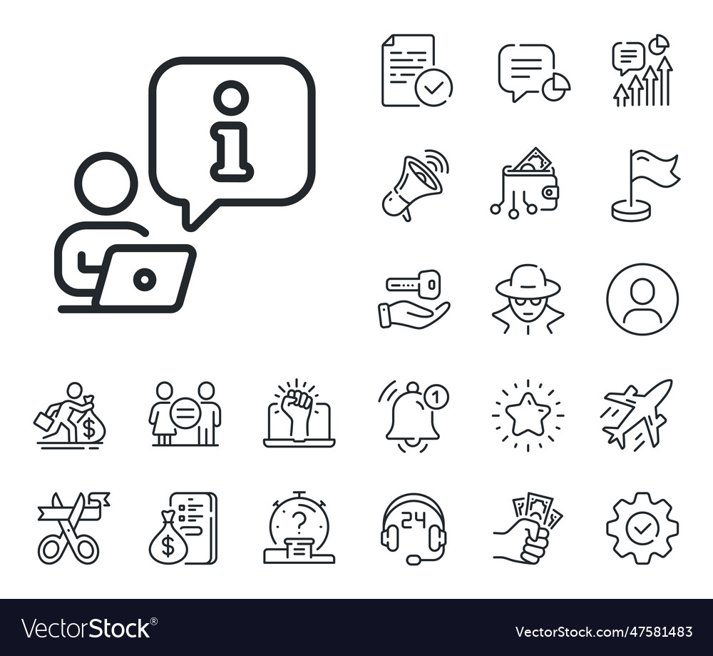 Interview line icon job information sign Vector Image Interview line icon job information sign Vector Image